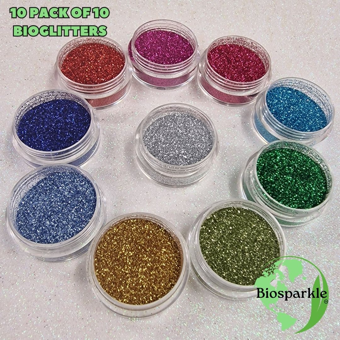 Bio Glitter - Pack of 10 Bioglitters - Temporary Tattoo Store