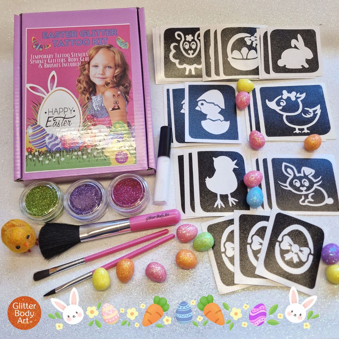 Mini Easter Glitter Tattoo Kit - Temporary Tattoo Store