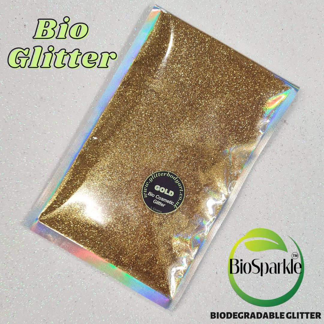 Bio Glitter - Gold - 50 Grams - Temporary Tattoo Store