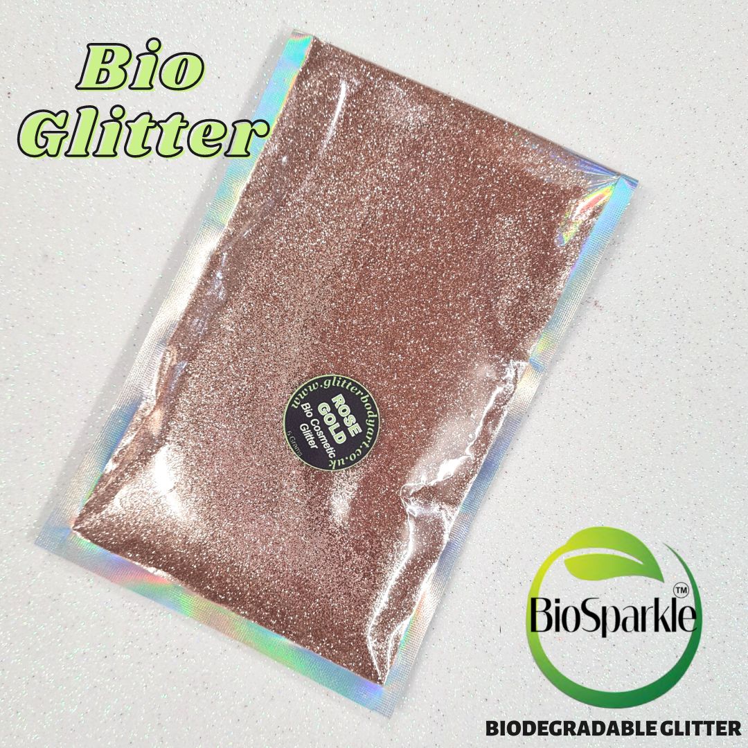 Bio Glitter - Rose Gold - 50 Grams - Temporary Tattoo Store