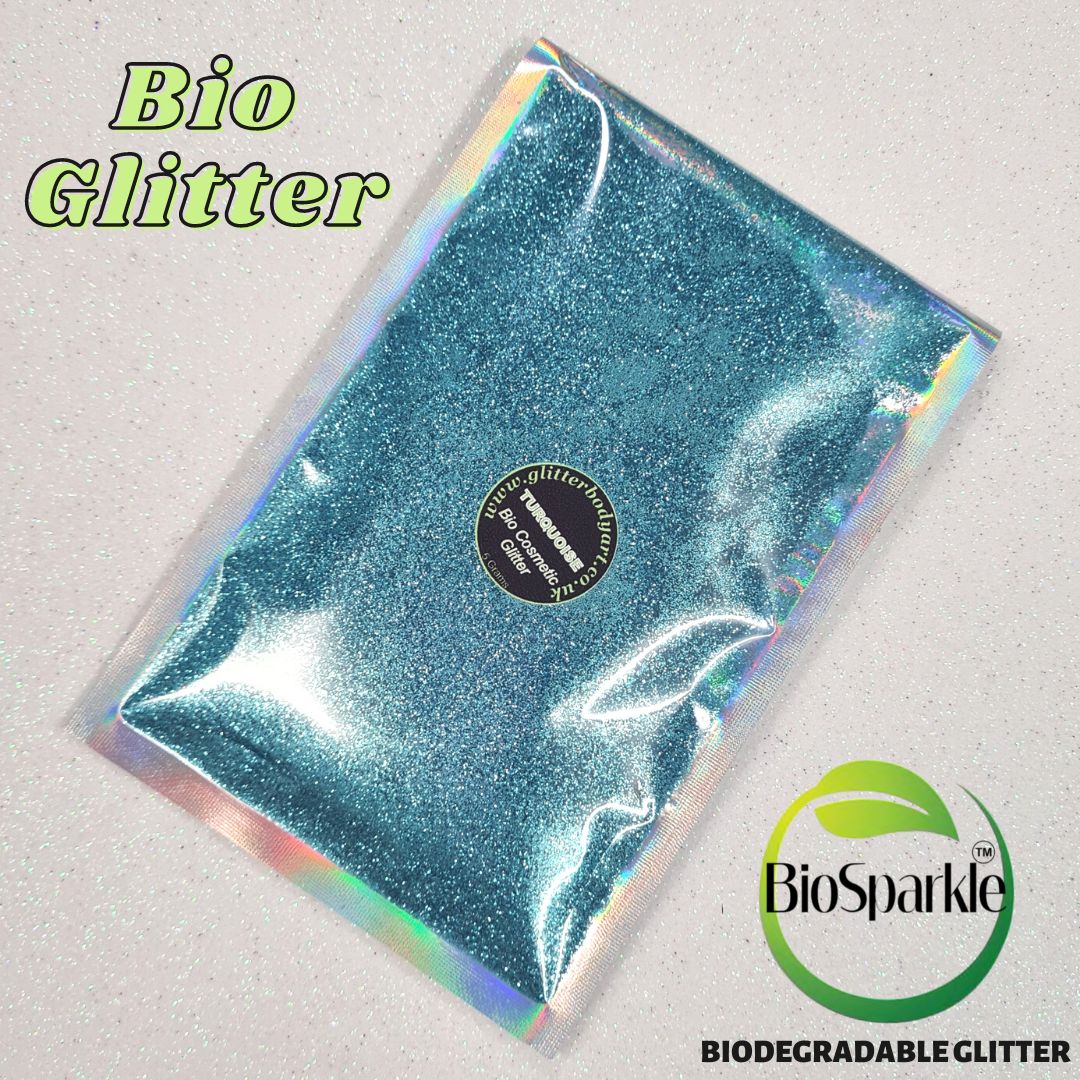 Bio Glitter - Turquoise - 50 Grams - Temporary Tattoo Store