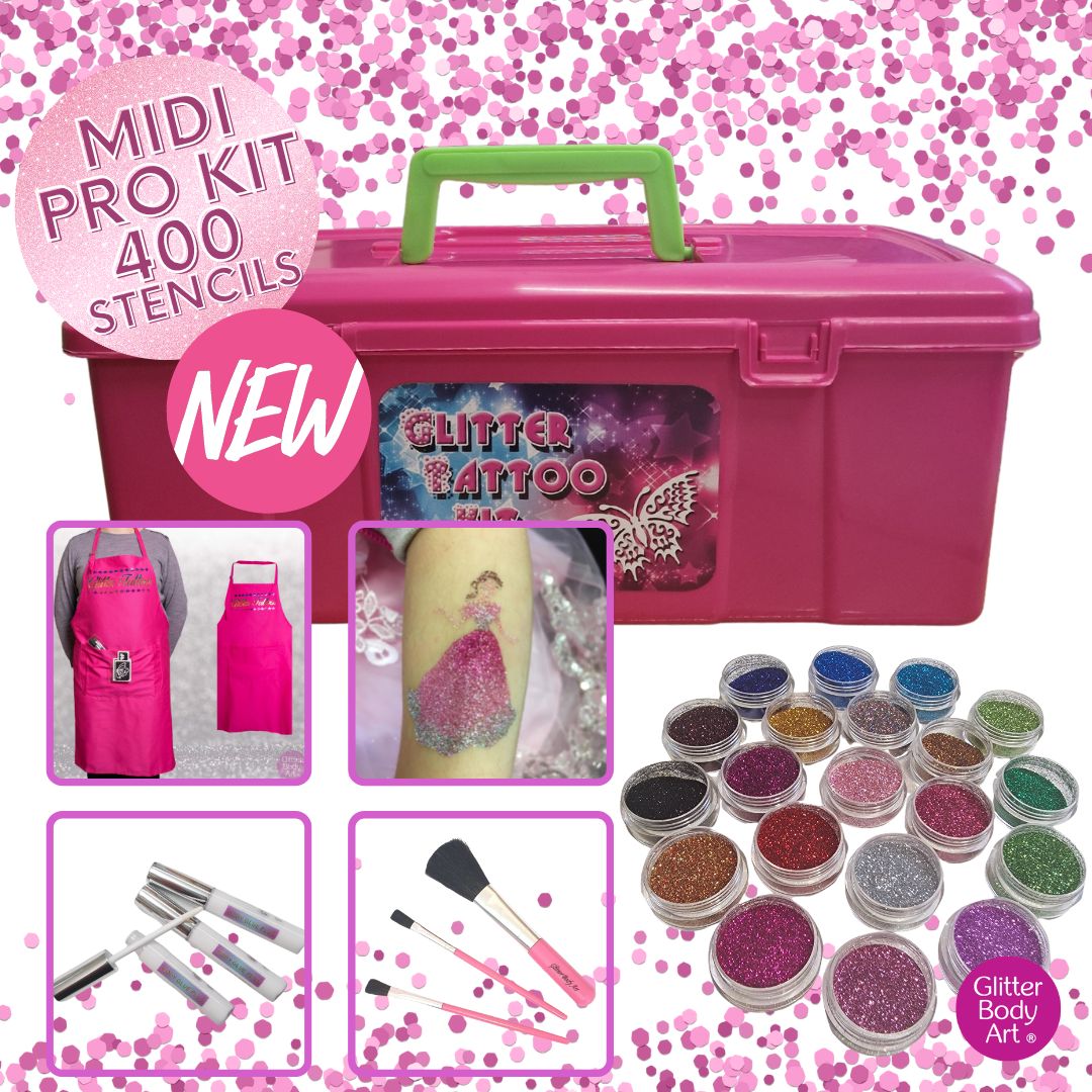 Midi Pro Glitter Tattoo Kit - Temporary Tattoo Store